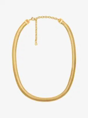 Michael Kors Precious Metal-plated Brass Snake Chain Necklace - Gold