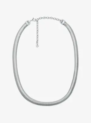 Michael Kors Precious Metal-plated Brass Snake Chain Necklace - Silver