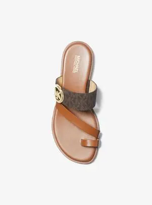 Michael Kors Vera Signature Logo Sandal - Brown
