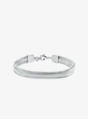 Michael Kors Precious Metal-plated Brass Snake Chain Bracelet - Silver