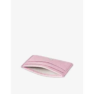 ASPINAL OF LONDON Slim Shield Logo Leather Card Holder - Lilac