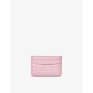 ASPINAL OF LONDON Slim Shield Logo Leather Card Holder - Lilac