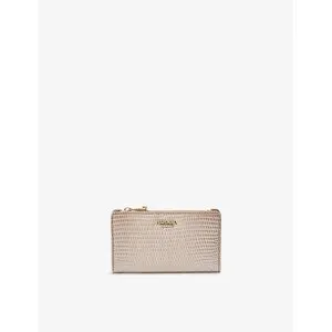 ASPINAL OF LONDON Mayfair Small Croc-embossed Leather Purse - Oyster