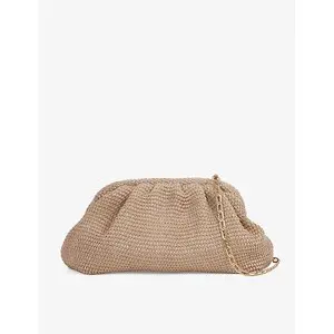 REISS Raffia Clutch Bag - Natural