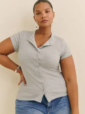 REFORMATION Raelynn Knit Top - Grey