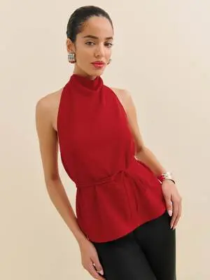 REFORMATION Ketra Knit Top - Red