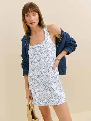 REFORMATION Hamley Linen Mini Dress - Ivory