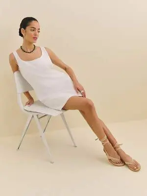 REFORMATION Hamley Linen Mini Dress