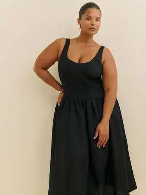 REFORMATION Roslyn Linen Midi Dress