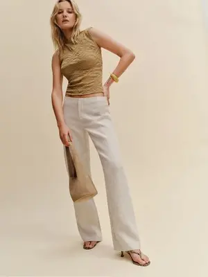 REFORMATION Vida Linen Pant - Natural