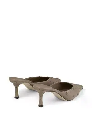 JIMMY CHOO Vivi 65 Heeled Mules - Neutrals
