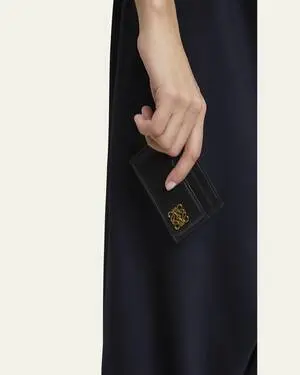 Loewe Anagrame Puffer Card Holder In Leather
