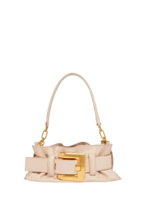 Balmain Anthem Mini Buckle Shoulder Bag - Nude