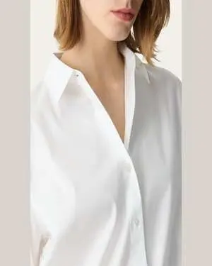 Theory Fixed-sleeve Poplin Shirt - White