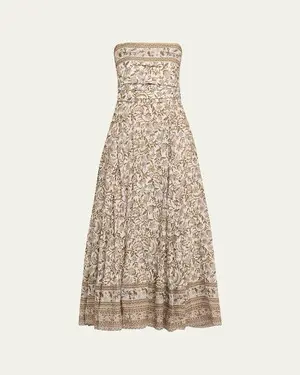 Veronica Beard Veronica Beard Lana Floral Strapless Maxi Dress - Dove Multi