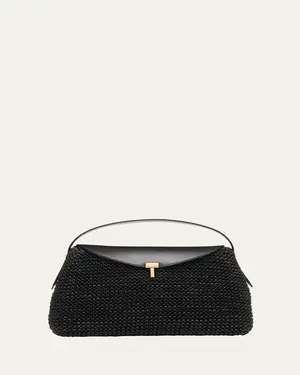 TOTEME T-lock Woven Leather Top-handle Bag - Black