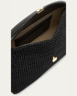 TOTEME T-lock Woven Leather Top-handle Bag - Black
