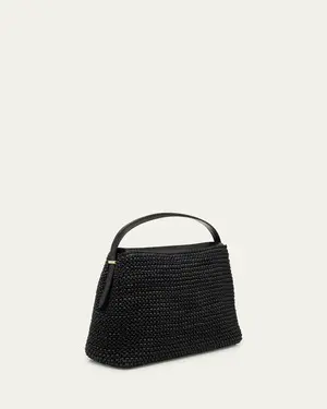 TOTEME T-lock Woven Leather Top-handle Bag - Black