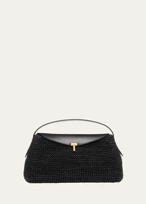 TOTEME T-lock Woven Leather Top-handle Bag - Black