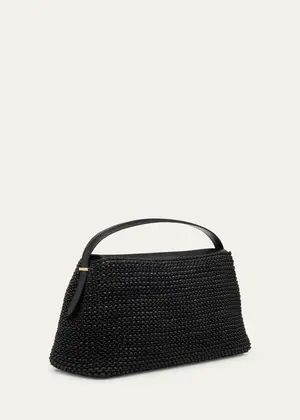 TOTEME T-lock Woven Leather Top-handle Bag - Black