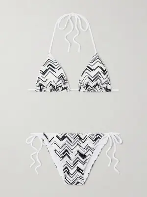 Missoni Striped Crochet-knit Triangle Bikini