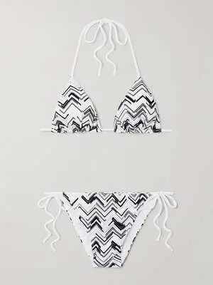 Missoni Striped Crochet-knit Triangle Bikini