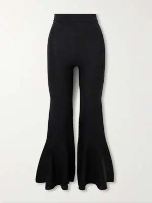 AMI Paris Godet Stretch-knit Bootcut Pants
