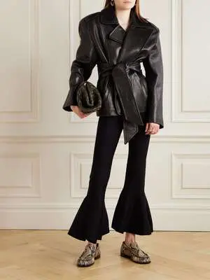 AMI Paris Godet Stretch-knit Bootcut Pants
