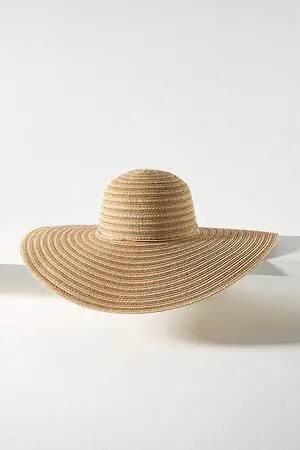 Anthropologie Floppy Straw Sun Hat - Gold