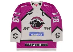 Supreme Rhinestone Hockey Jersey - Light Grey