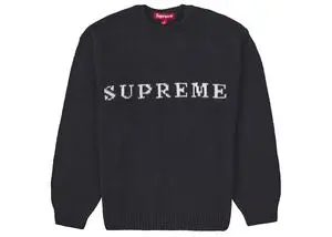 Supreme Contrast Logo Sweater - Black