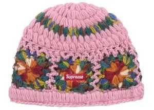 Supreme Crochet Beanie - Pink