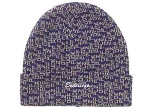 Supreme Jacquard Beanie - Navy Blue