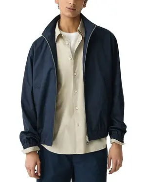 Theory Stand Collar Jacket In Cotton-blend Twill