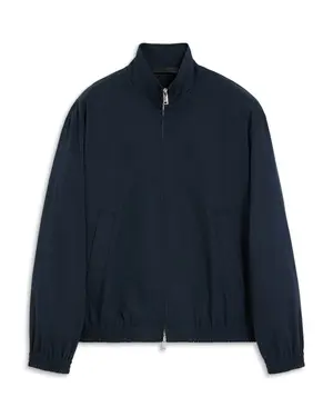 Theory Stand Collar Jacket In Cotton-blend Twill