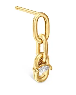 Zoe Chicco 14k Yellow Diamond Oval Link Drop Earrings