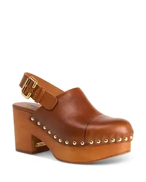 Chloé Jeannette Clogs - Ginger Brown