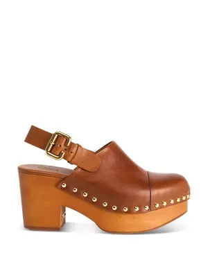Chloé Jeannette Clogs - Ginger Brown