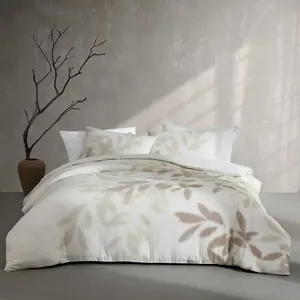 Calvin Klein Shadow Branches 3 Piece Duvet Cover Set, Queen