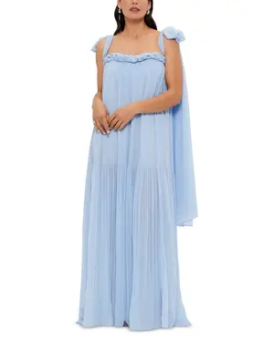 Leo Lin Camilla Draped Maxi Dress In Blue - 68% Off | Editorialist
