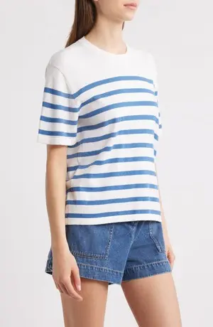 Rails Stripe Cotton & Cashmere T-shirt - Sailor Stripe