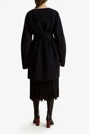 Marina Moscone Double Faced Wool Cocoon Coat