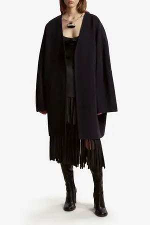 Marina Moscone Double Faced Wool Cocoon Coat