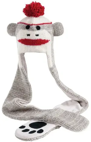 NIRVANNA DESIGNS Cute Monkey Hatscarf - Grey