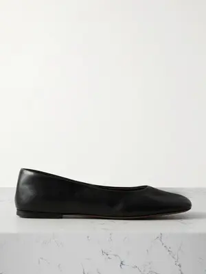 THE ROW Leather Ballet Flats - Black