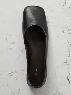 THE ROW Leather Ballet Flats - Black