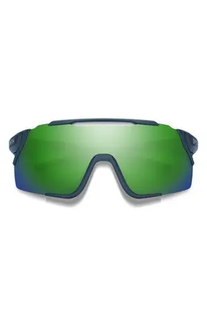 SMITH Smith Attack 130mm ChromaPop™ Shield Sunglasses Matte Stone /chromapop Green