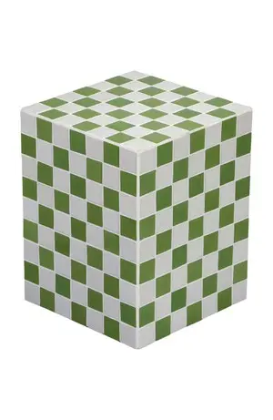 JONATHAN Y Callista 18" Modern Bohemian Ceramic Tiled Rectangle End Table Green/light Gray