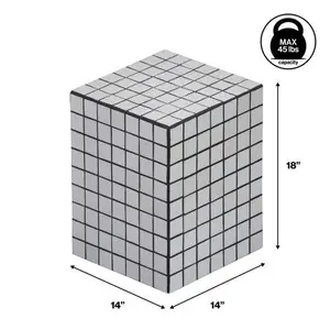 JONATHAN Y Callista Modern Ceramic Tiled Cube Side Table - White Black