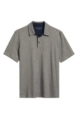 Johnston & Murphy Fine Stripe Polo - Tan/navy